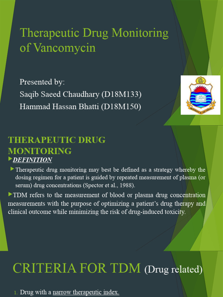 Vancomycin TDM | PDF | Medical Specialties | Clinical Medicine