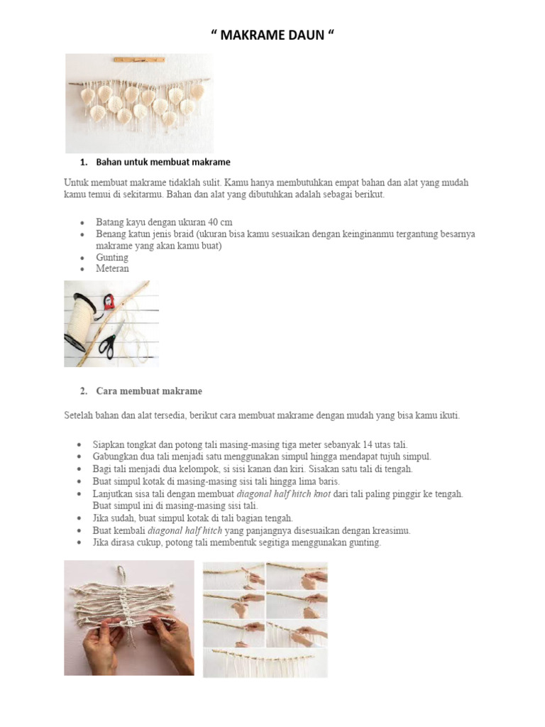 Makrame Daun | PDF
