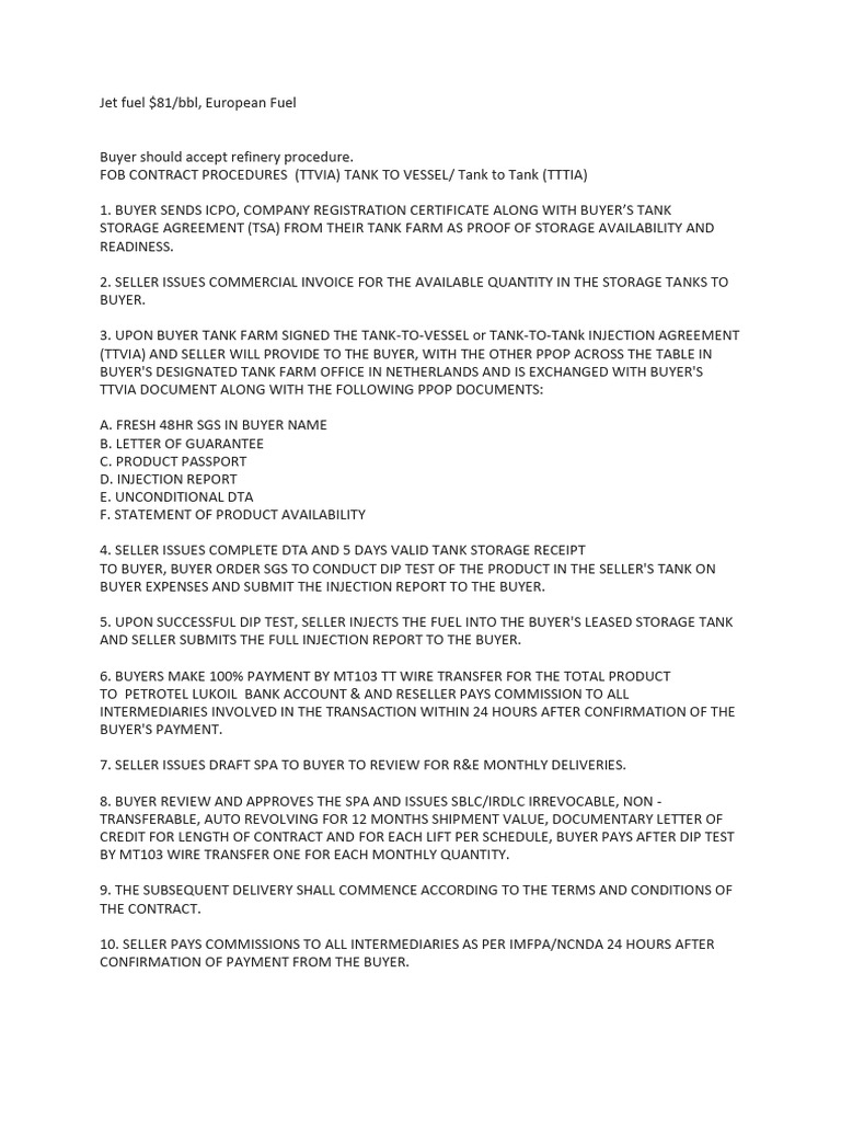 Fob Orjala Procedure | PDF