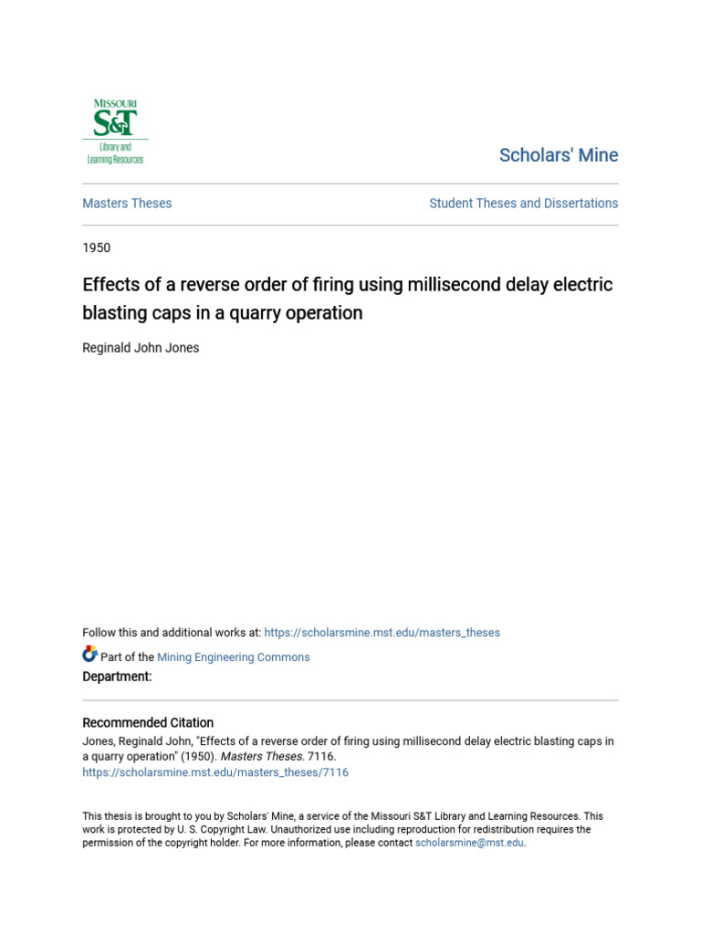 Effects of A Reverse Order of Firing Using Millisecond Delay Elec | PDF