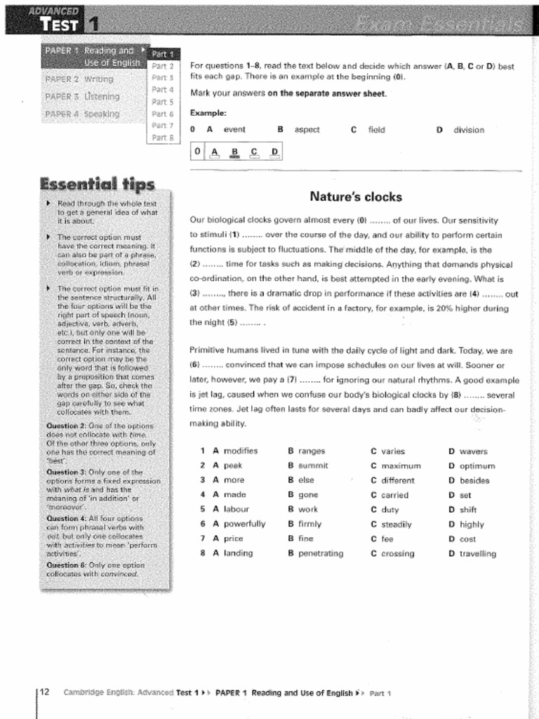 Test 1 Paper 1 Part 1 With Key | PDF