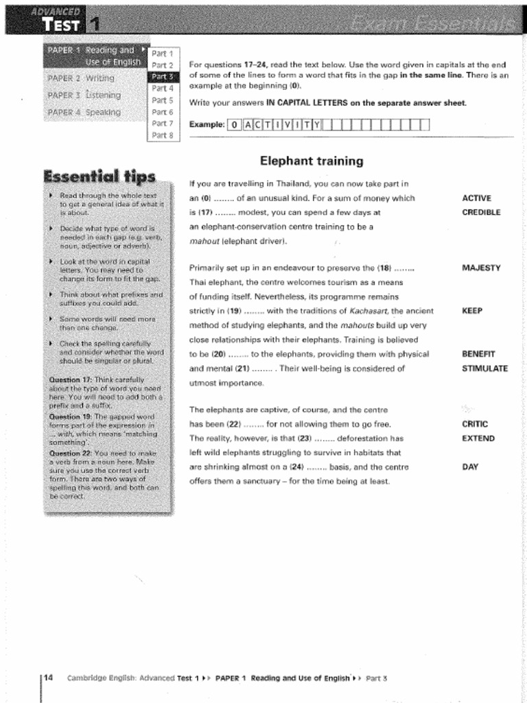 Test 1 Paper 1 Part 3 With Key | PDF