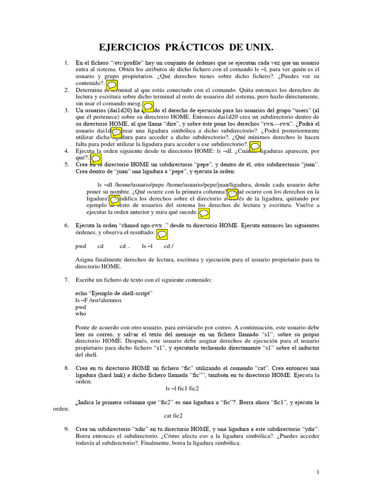 Ejercicios Practicos de Unix | PDF | Archivo de computadora ...