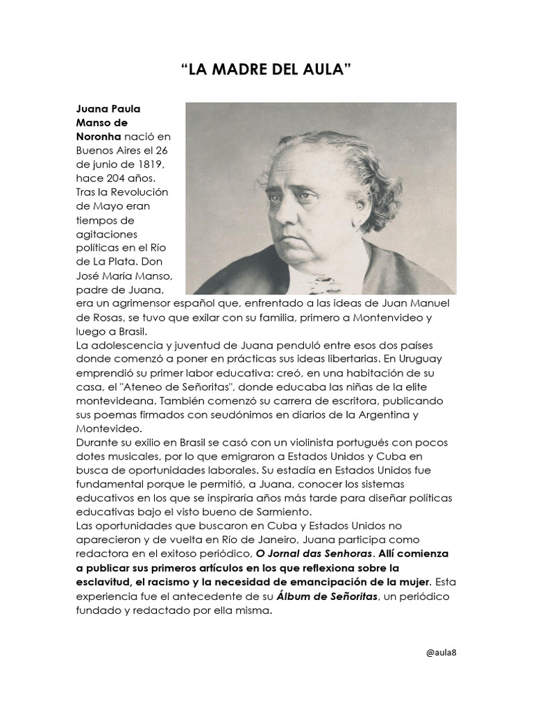 Biografía de Juana Manso | PDF