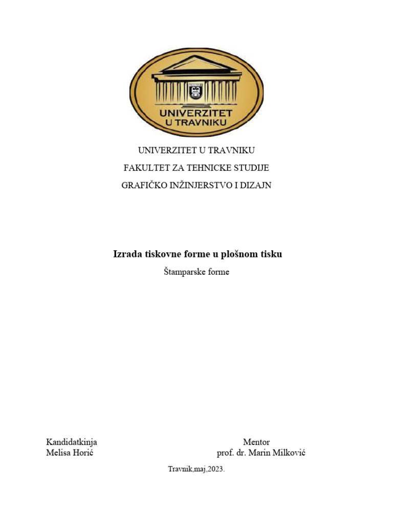 Seminarski 1 - Stamparske Forme | PDF