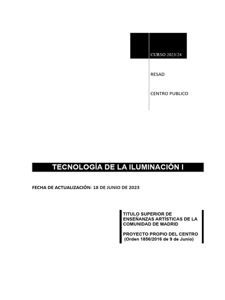 Tecnolog÷a de La Iluminaci N - 23-24 | PDF