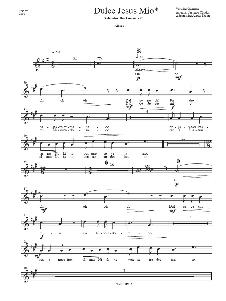 Dulce Jesús Mío - Soprano Coro | PDF