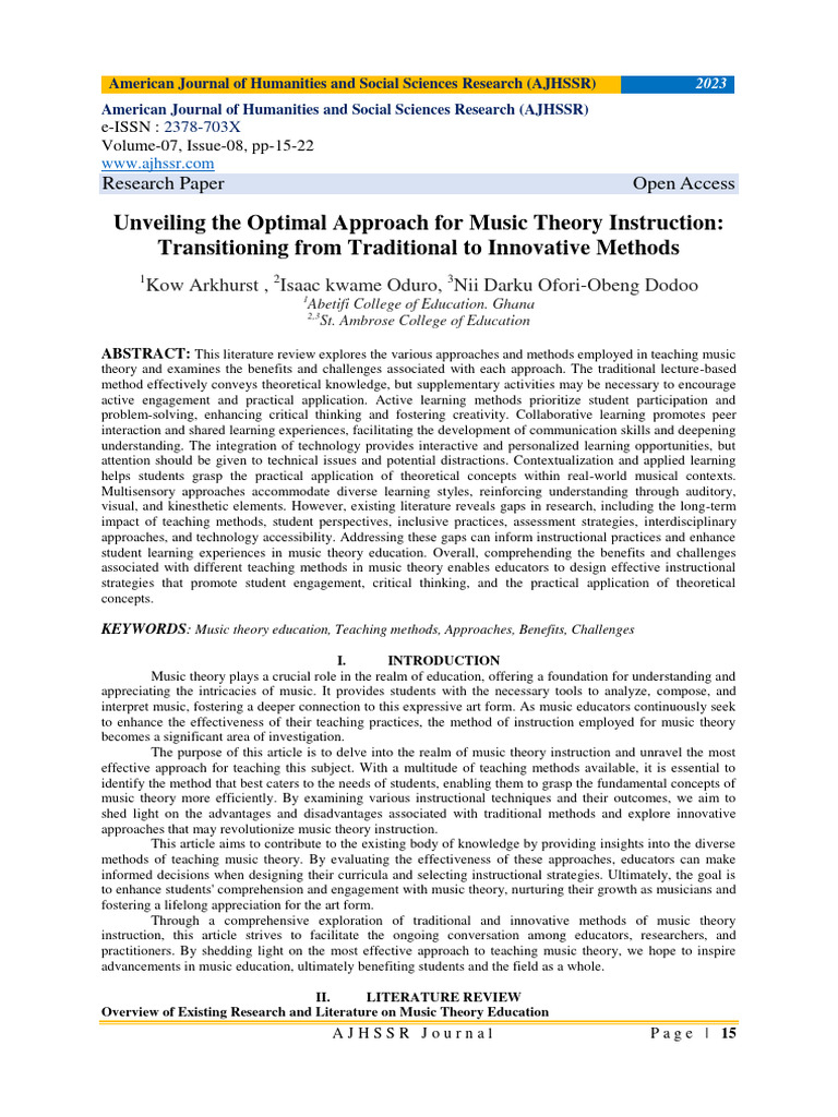Unveiling The Optimal Approach For Music Theory Instruction ...