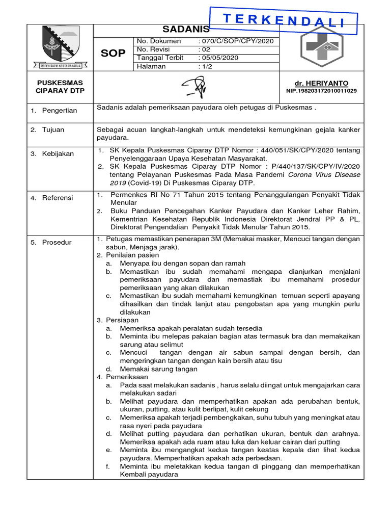 Sop Sadanis | PDF | Pengembangan Diri | Kesehatan Holistik