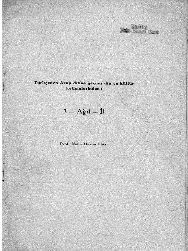 Naim Hazim Onat-Turkceden Arapcaya Gecmis Din Ve Kultur Kelimelerinden ...