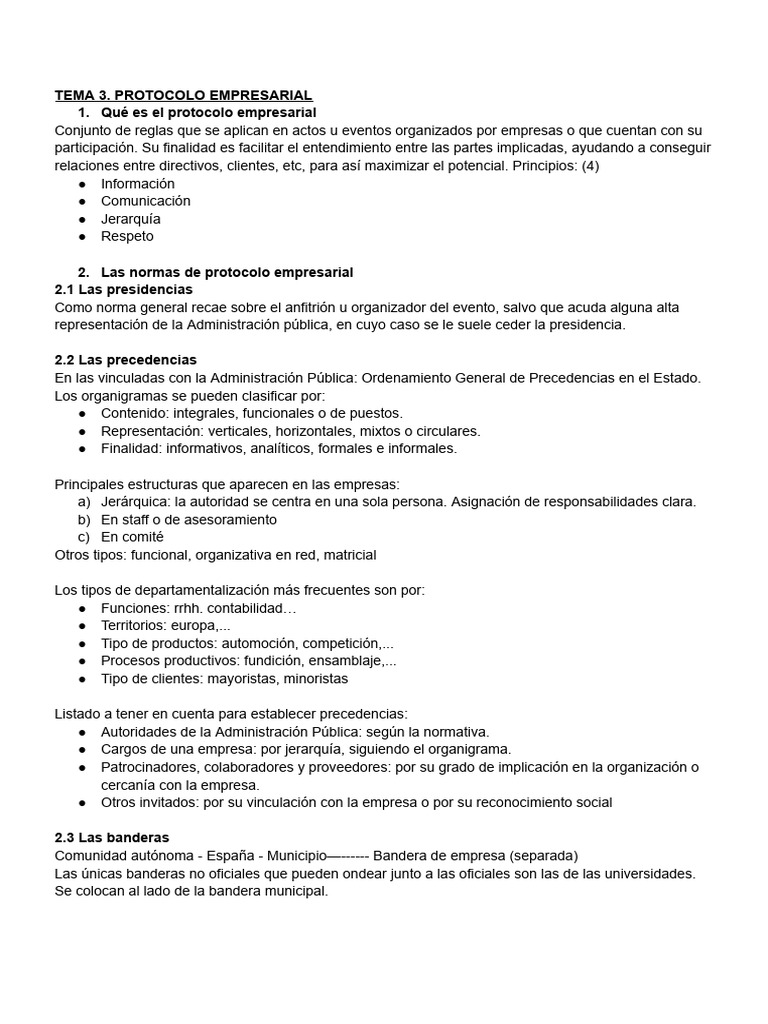 Tema 3 Protocolo | PDF | Business