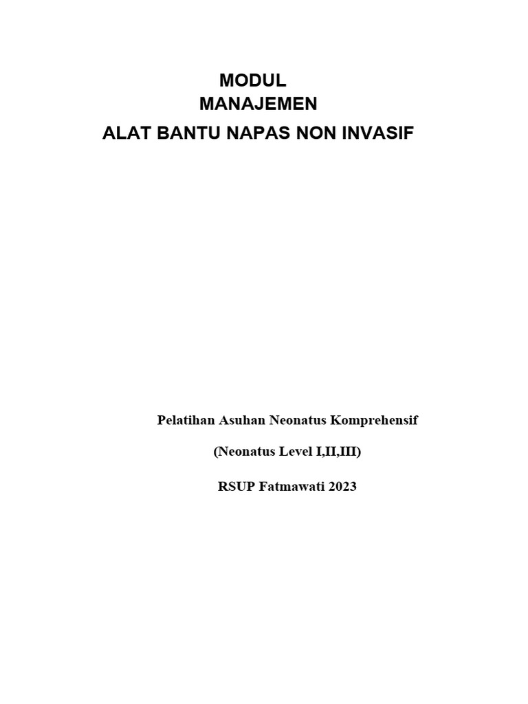 Manajemen NIV untuk Neonatus Sakit | PDF