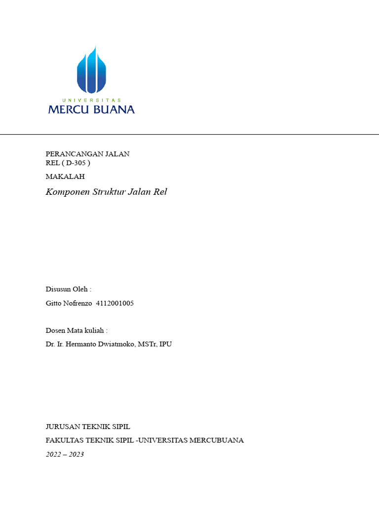 Komponen Struktur Jalan Rel Kereta Api | PDF | Komputer | Teknologi ...