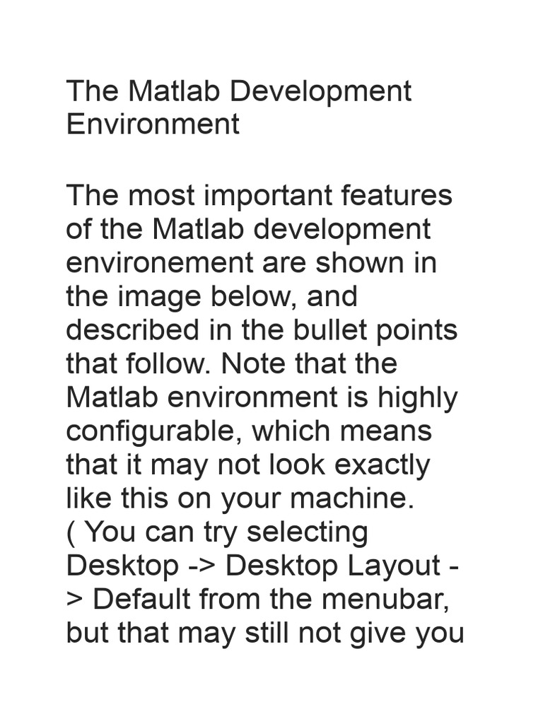 Environment Matlab | PDF
