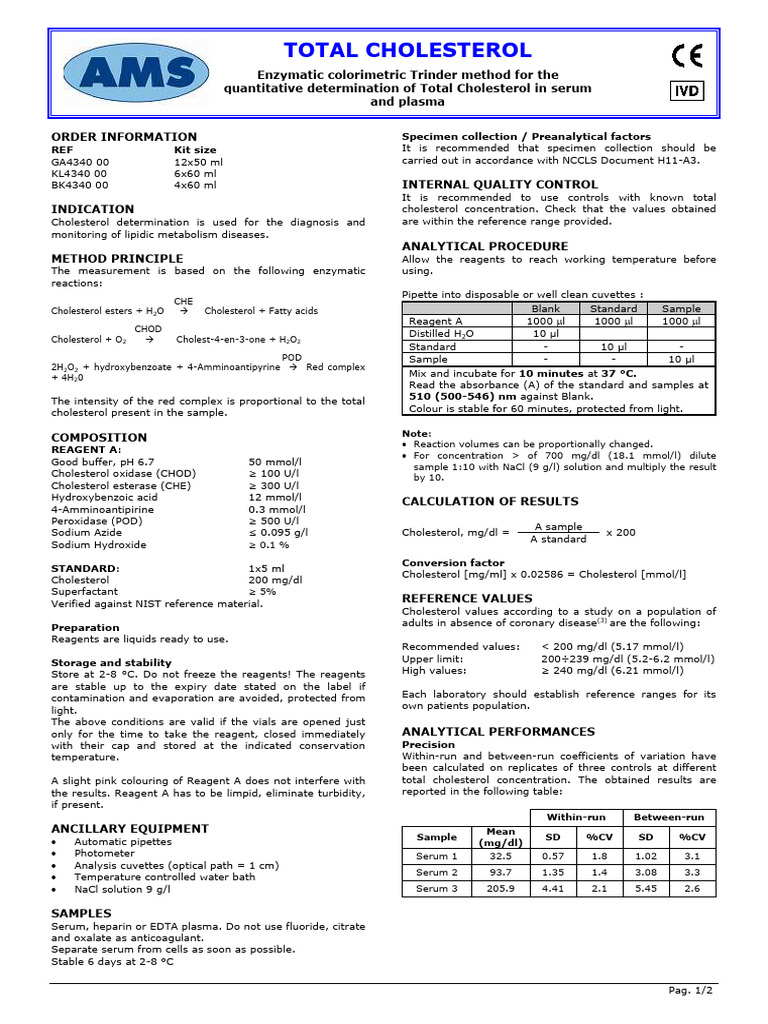 10.total Cholesterol | PDF | Cholesterol | Chemistry