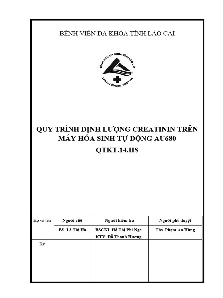 QTKT.14.HS QT Định Lượng Creatinin.da Sua | PDF