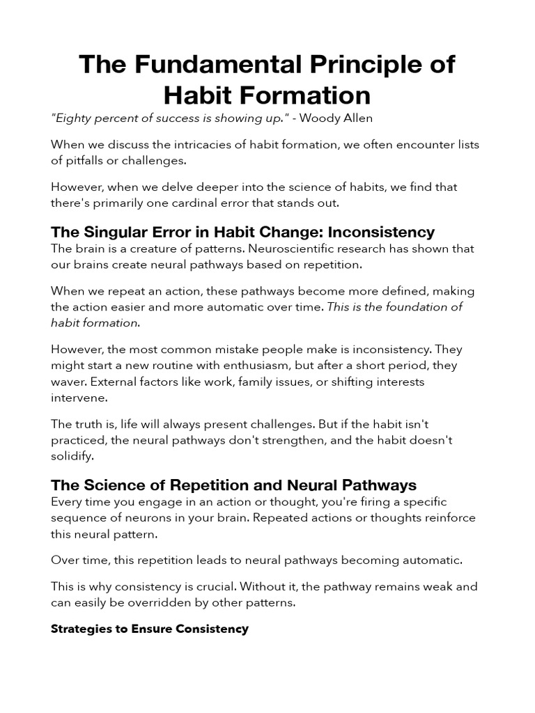Consistency in Habit Formation Principles | PDF | Habits | Nervous System
