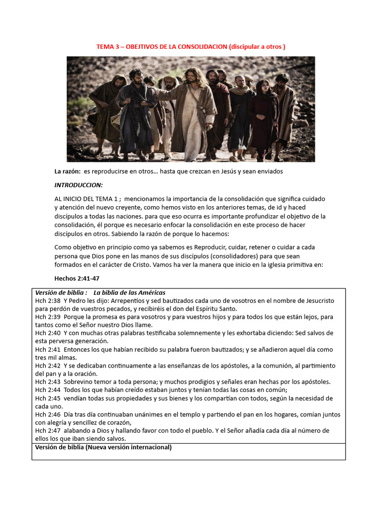 Consolidación y Discipulado Cristiano | PDF | Apóstol | Jesús