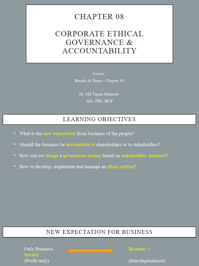 Corporate Ethical Governance Insights | PDF | Corporate Governance ...