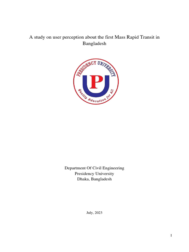 Final Thesis Book - Updated | PDF | Public Transport | Rapid Transit