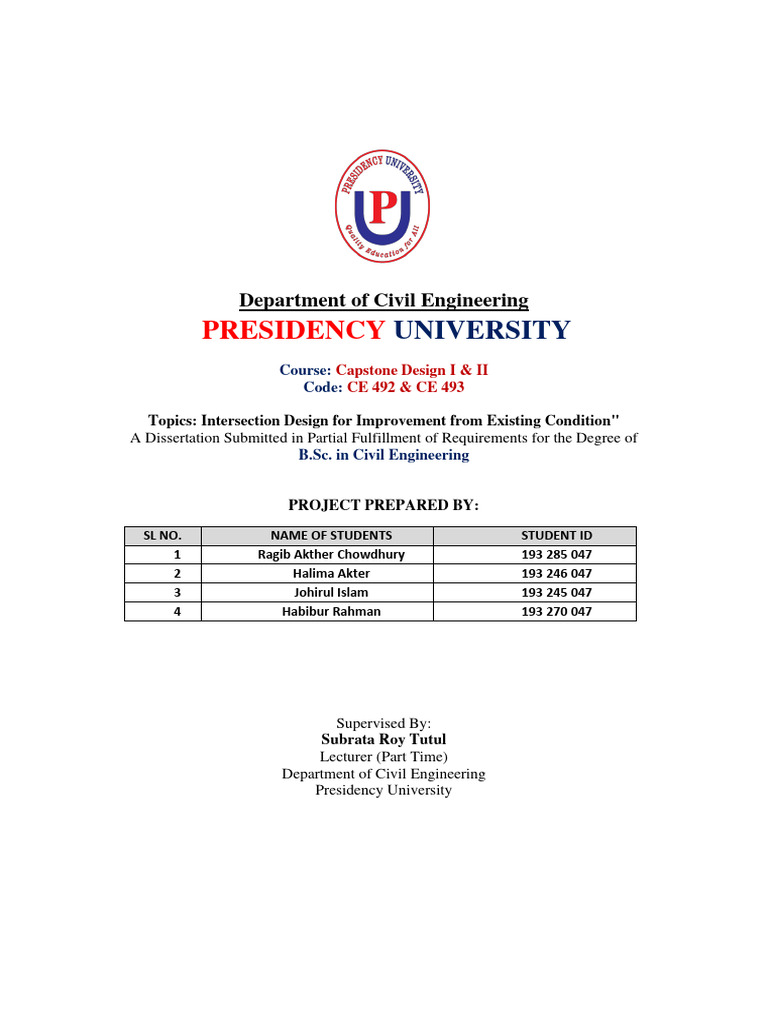 Capstone Part 1 & 2-2 | PDF | Traffic | Intersection (Road)