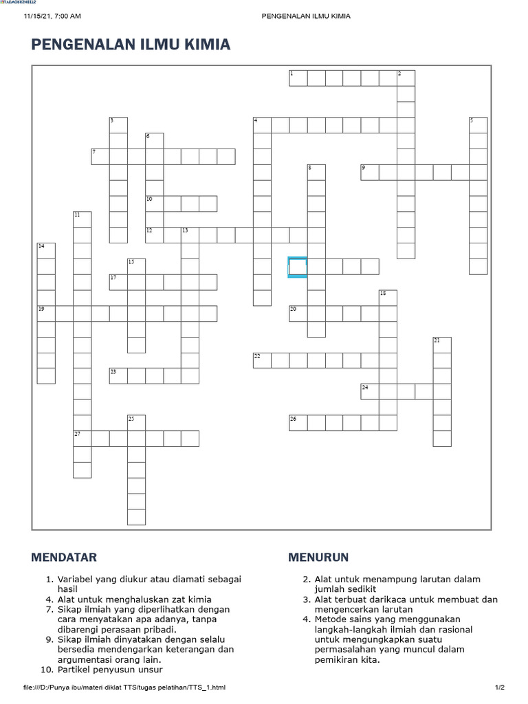 Tts Pengenalan Kimia | PDF