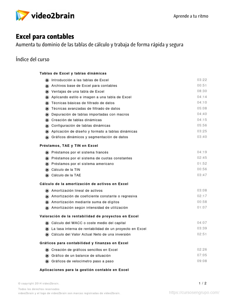 Excel para Contables Toc | PDF | Contabilidad | Industrias de servicio