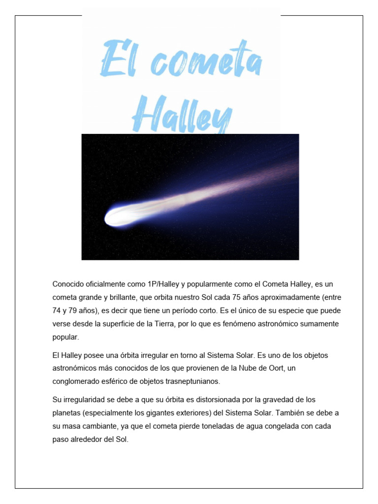 Cometa Halley | PDF | Cometa | Sistema solar