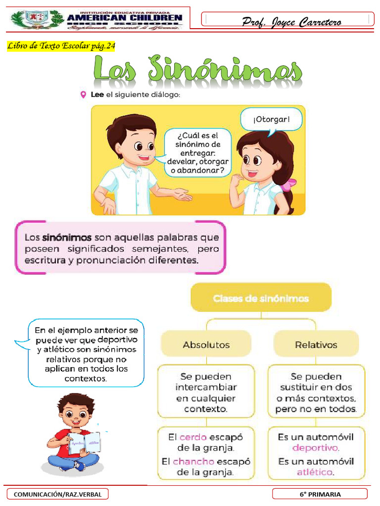 TEMA 20 - Los Sinónimos y Sus Clases | PDF