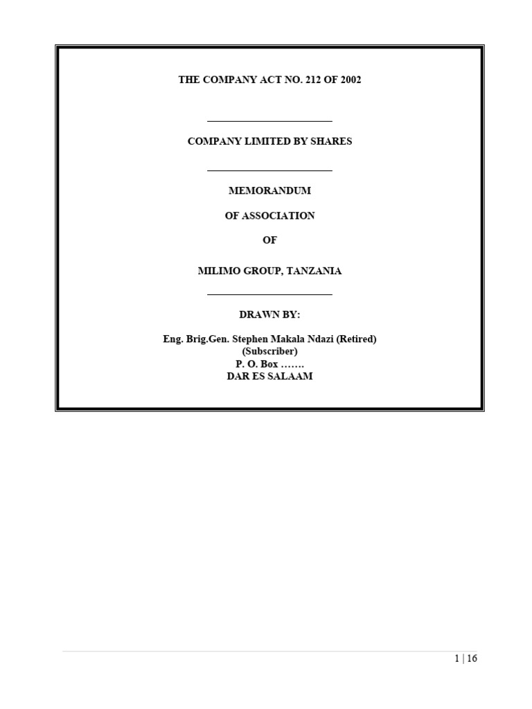 Millimo Group Brela Articles 2020 | PDF | Board Of Directors | Dividend