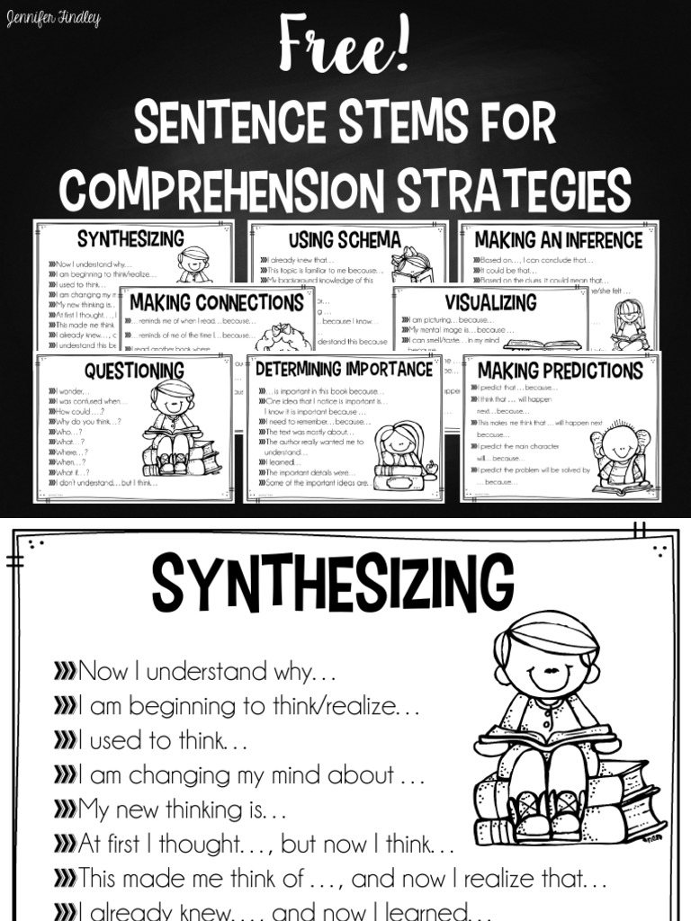Sentence Stems For Comprehension Strategies | PDF | Psychological ...