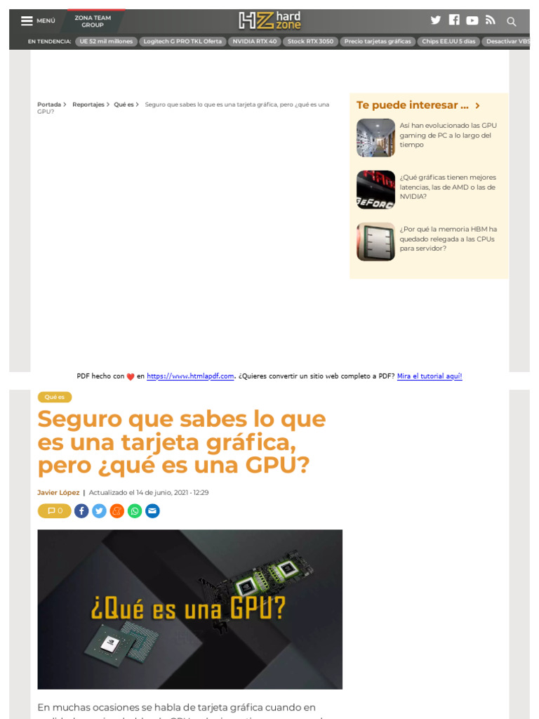 Que Es - Gpu Caracteristicas Especificaciones | PDF | Unidad de ...