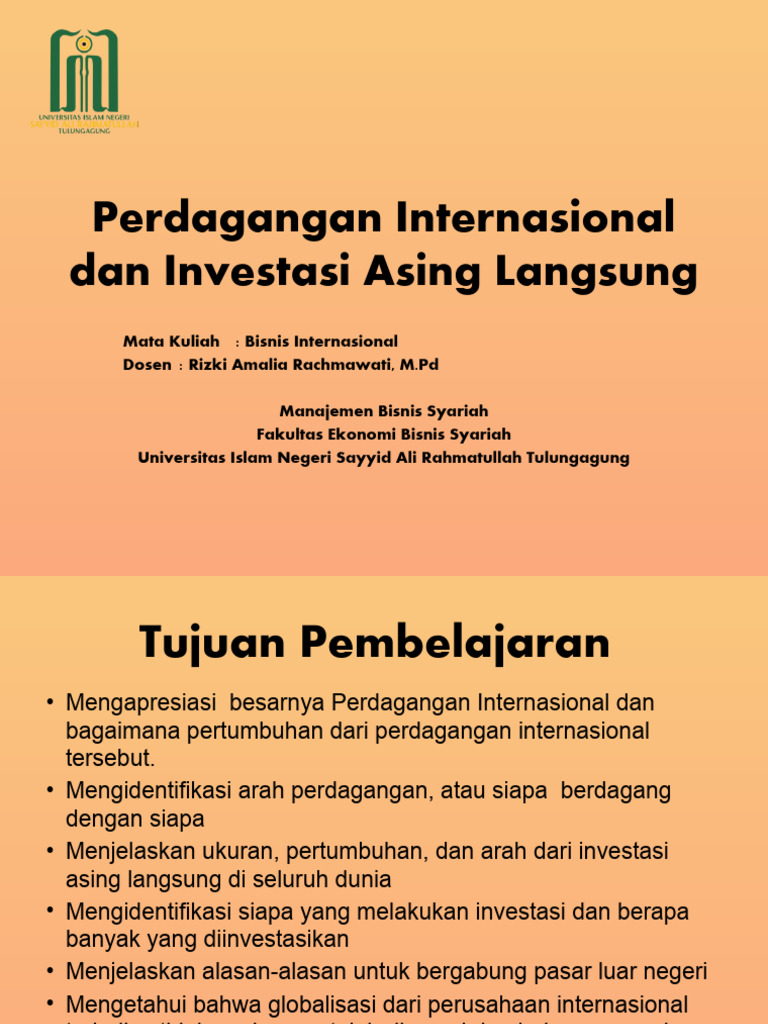 Perdagangan Internasional dan Investasi Asing | PDF | Pengelolaan ...
