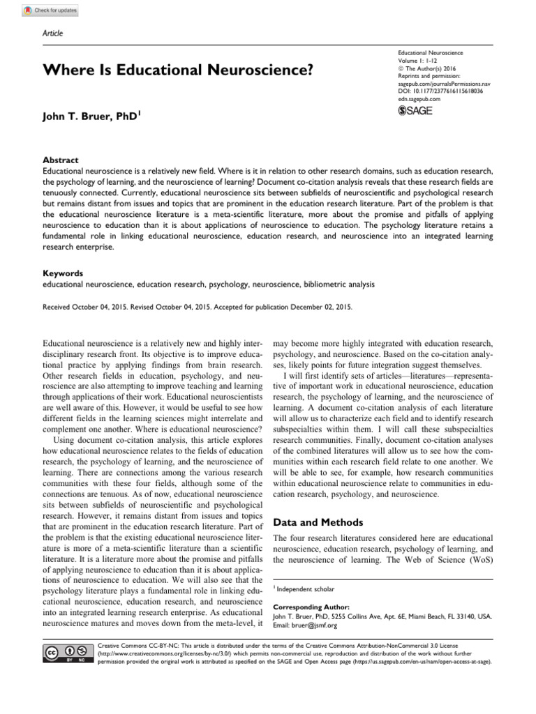 Educational Neuroscience | PDF | Neuroscience | Psychology