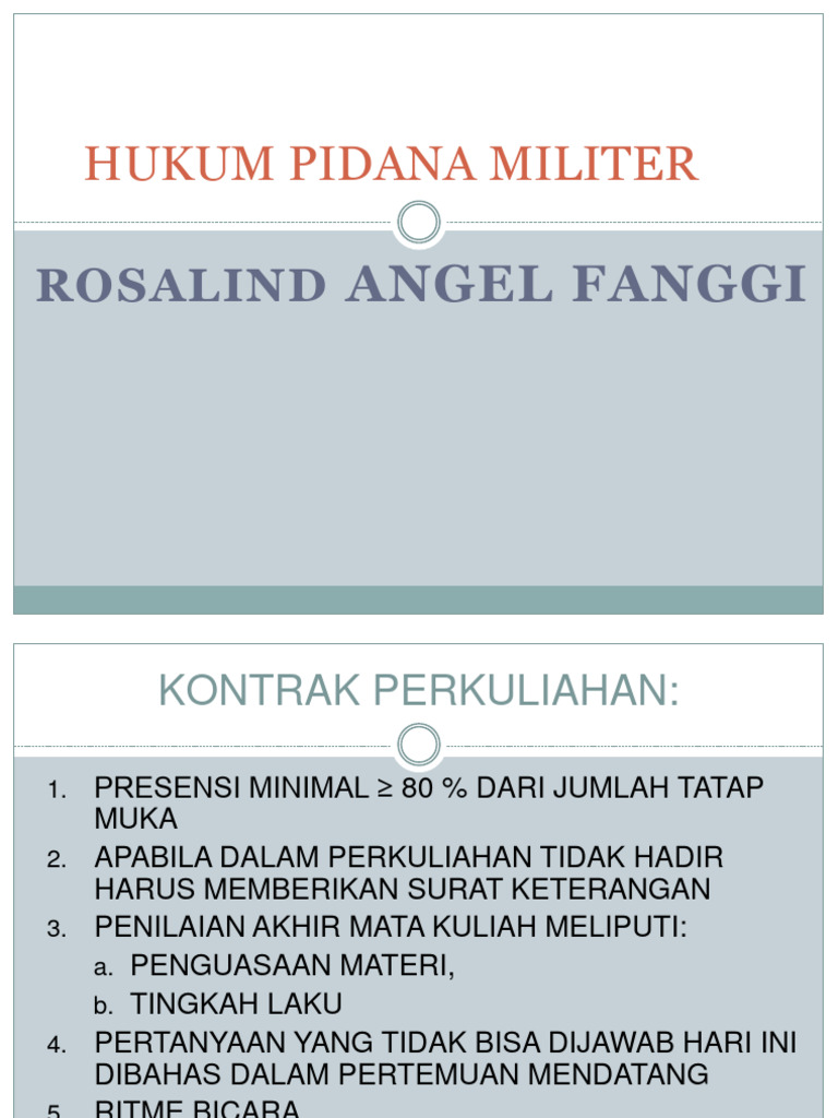Hukum Pidana Militer dan Penerapannya | PDF | Pengelolaan Keuangan ...