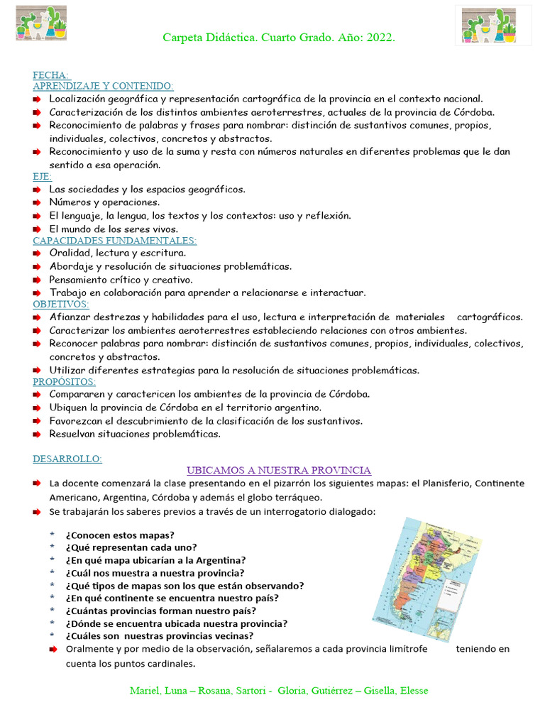 Secuencia Didáctica Ciencias Sociales Mapas | PDF | lago | Agua