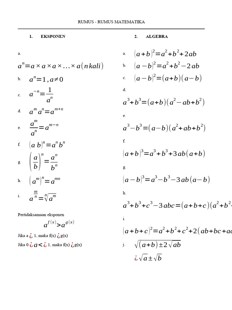 Rumus Matematika | PDF