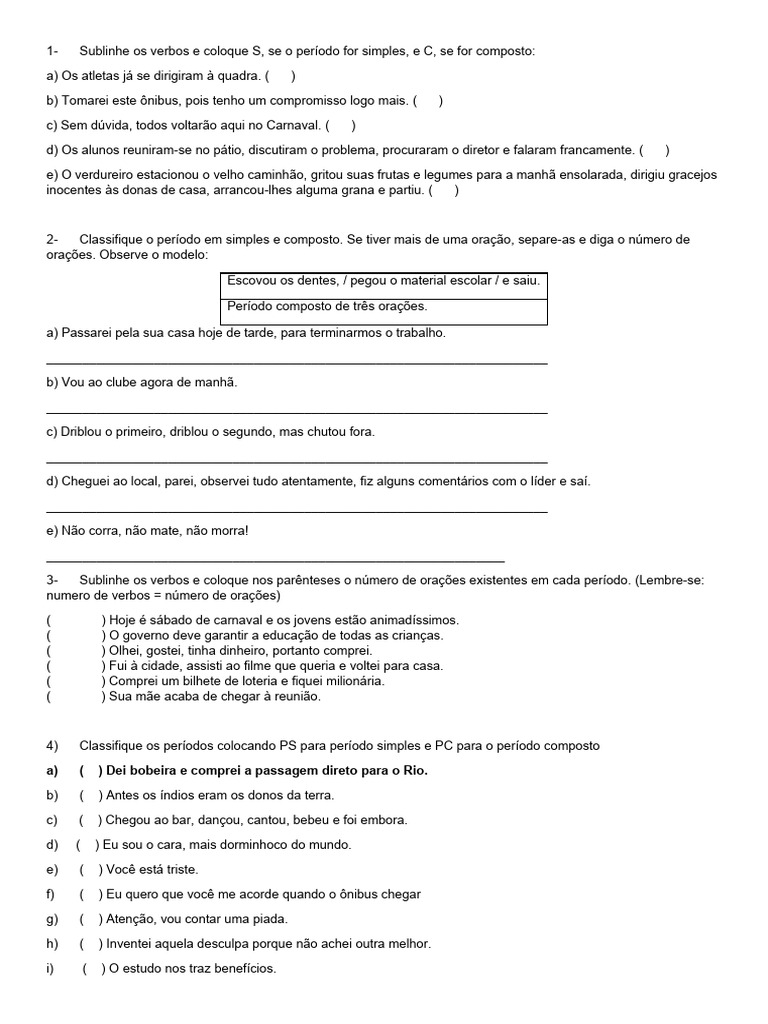 Periodo Simples e Composto Exercicios | PDF