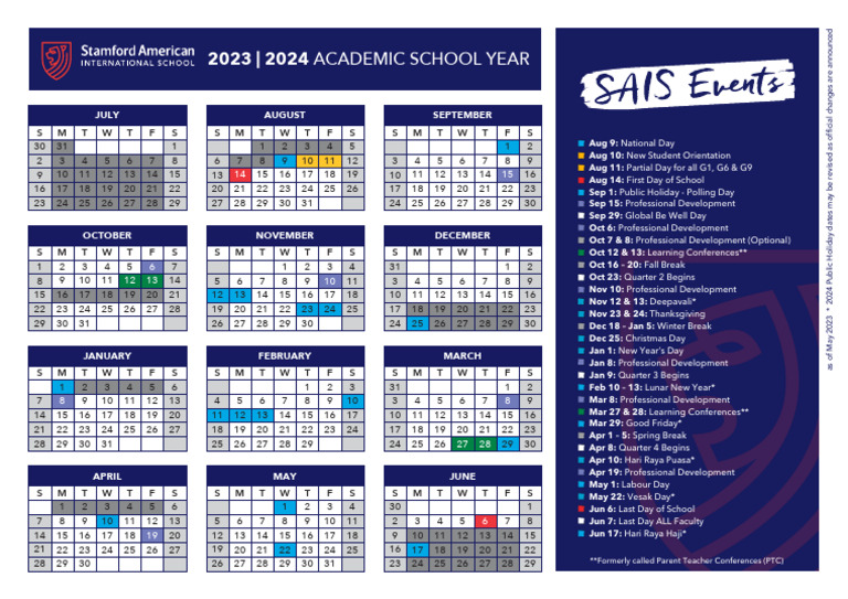 Parent Calendar 23 24 REVISED | PDF | Observances | Festival
