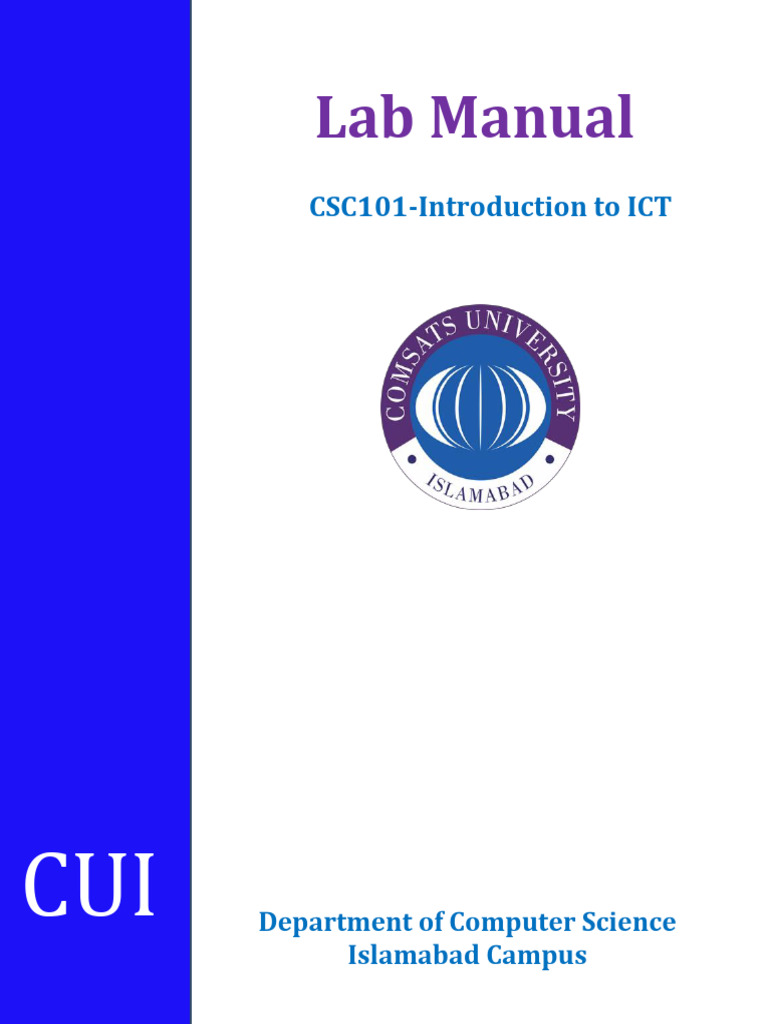 CSC101 - ICT - Lab Manual Sp22 - v3.1 | PDF | Computer File | Window (Computing)