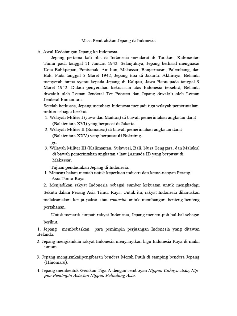 1-B-Masa Pendudukan Jepang Di Indonesia | PDF