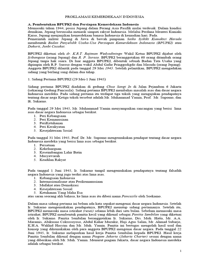 Proklamasi Kemerdekaan Indonesia 1945 | PDF