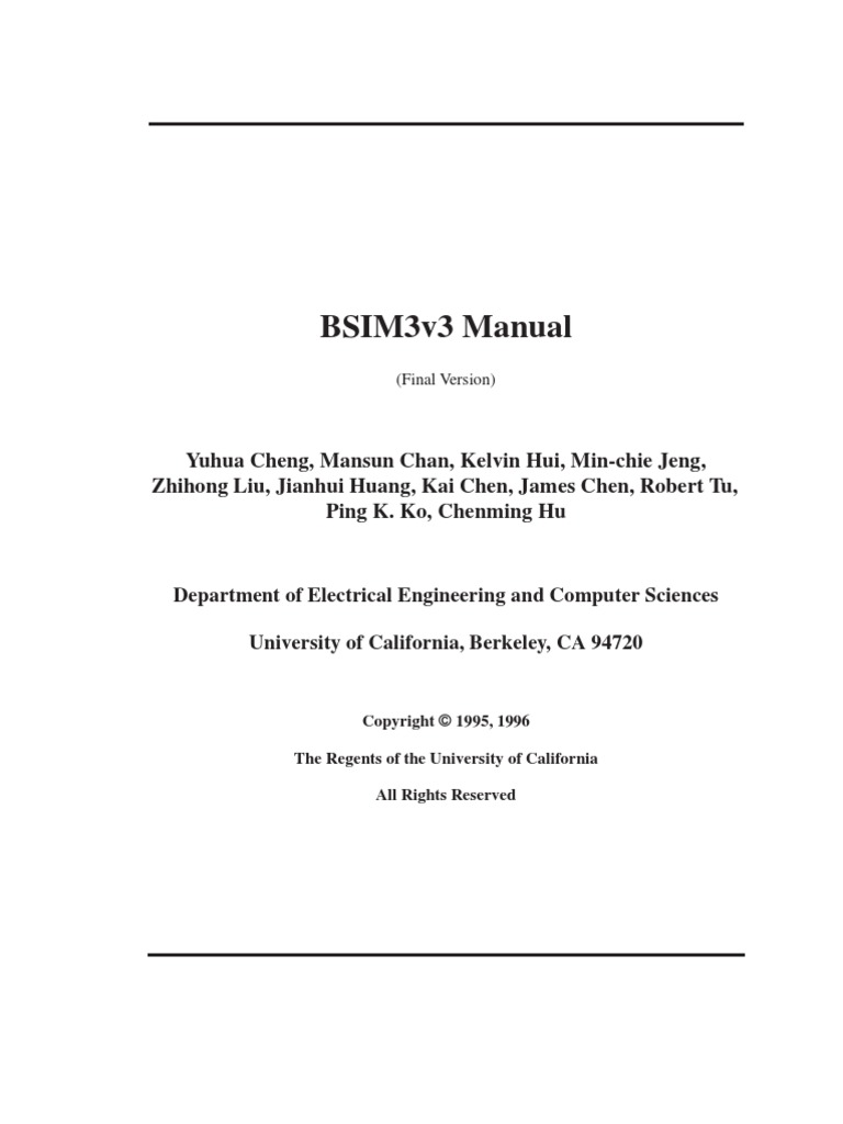 Bsim 3 V 3 Manual | PDF | Mosfet | Field Effect Transistor