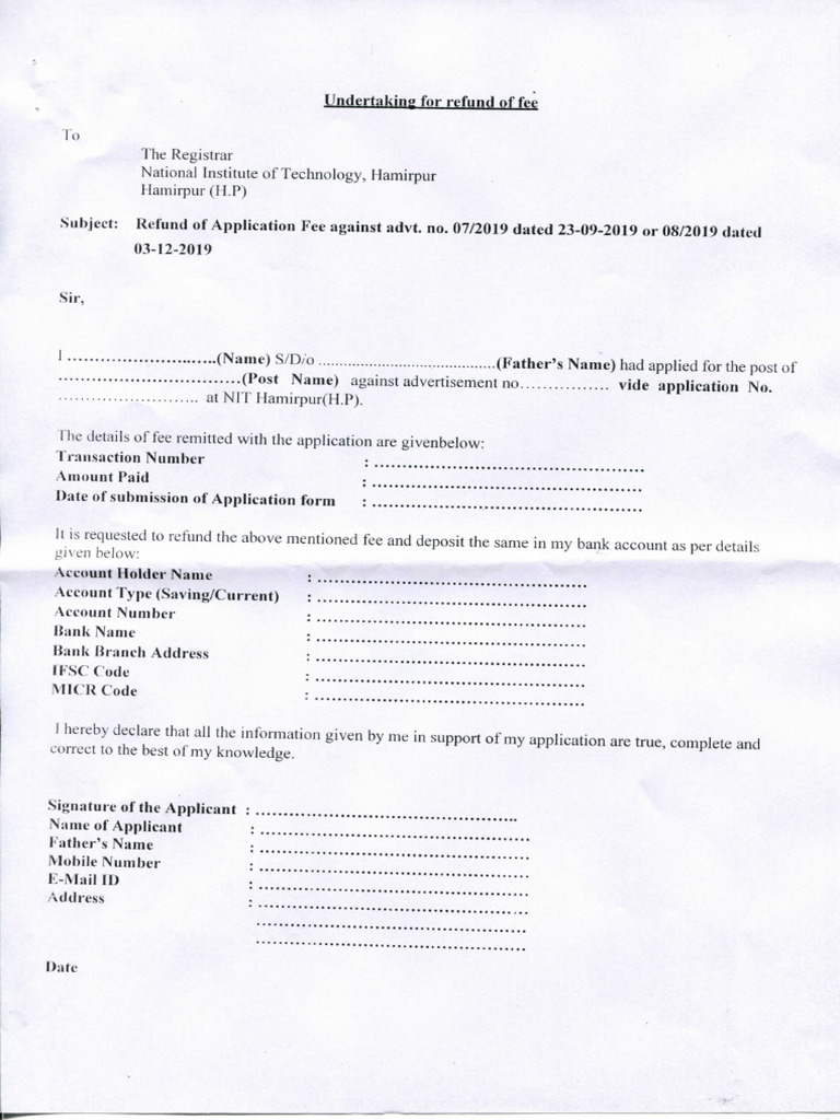 Undertakingform 16445606335344 | PDF