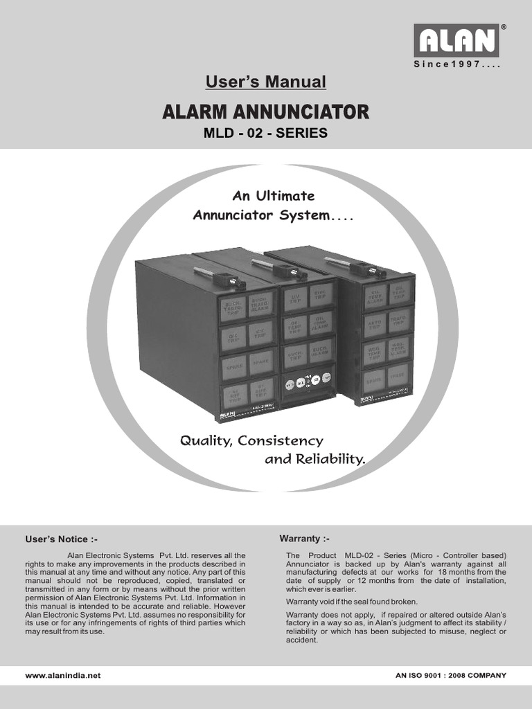Alan Annunciator - Manual | PDF | Equipment | Computing