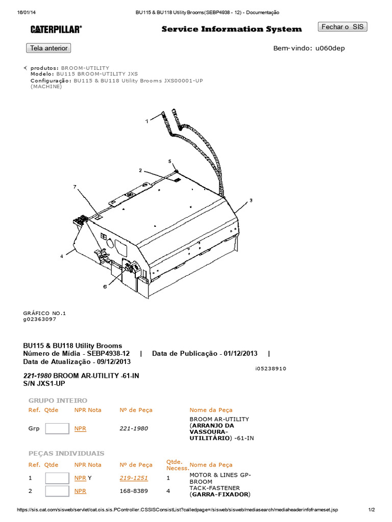 BU115 & BU118 Utility Brooms (SEBP4938 - 12) - Documentação | PDF