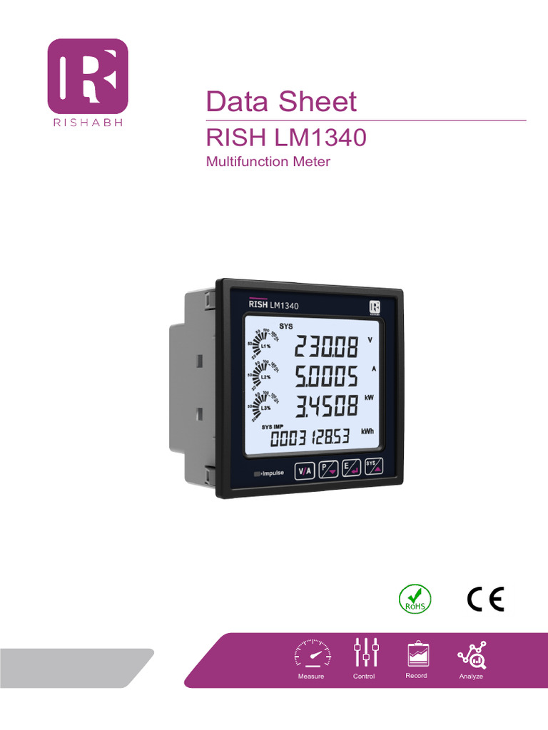 Datasheet RISH LM 1340 | PDF | Relay | Ac Power