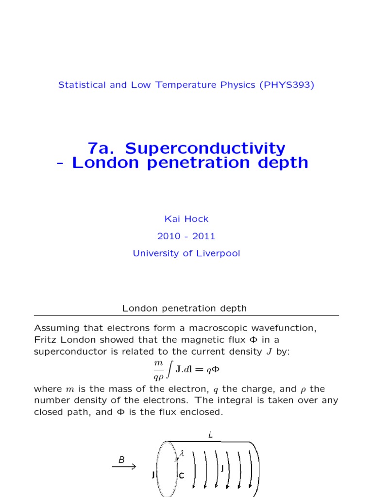 Superconductivity: London Depth | PDF | Science & Mathematics