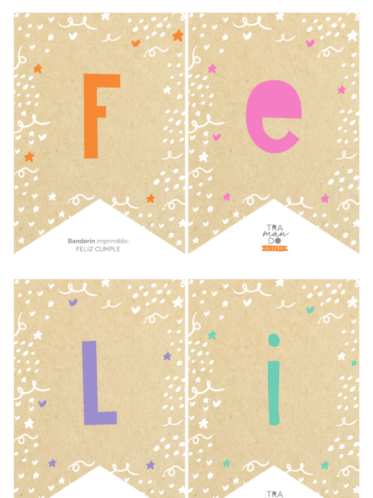 Banderin Imprimible Feliz Cumple Pdf