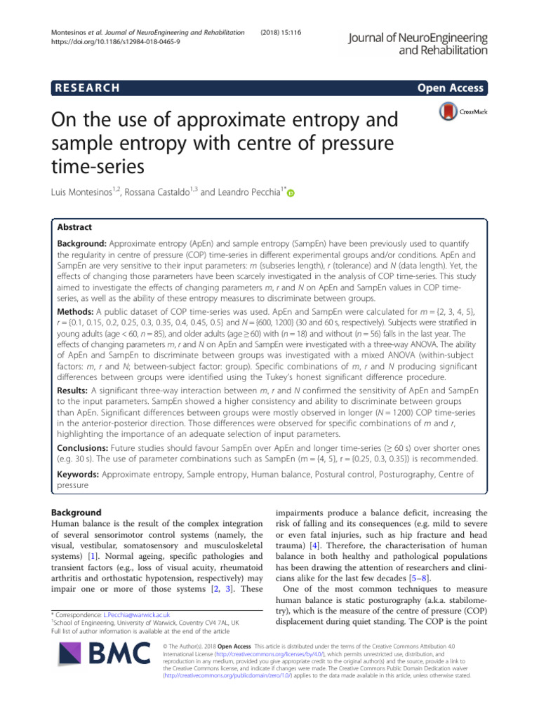 On The Use of Approximate Entropy and | PDF | Time Series | Sampling ...